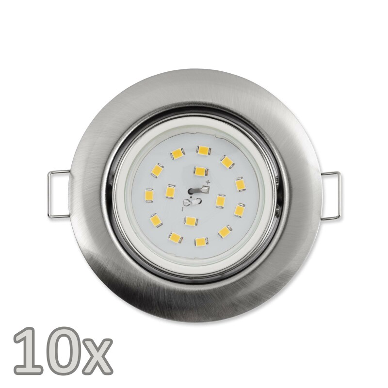 Einbauleuchten Set Mcshine 10xrahmen 10xled Modul 5w 400lm 230v Edelst