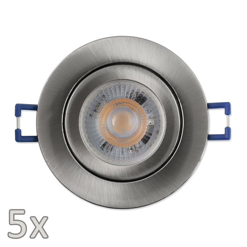 Einbauleuchten Set Mcshine 5xrahmen 5xled Modul 5w 400lm 230v Edelstah