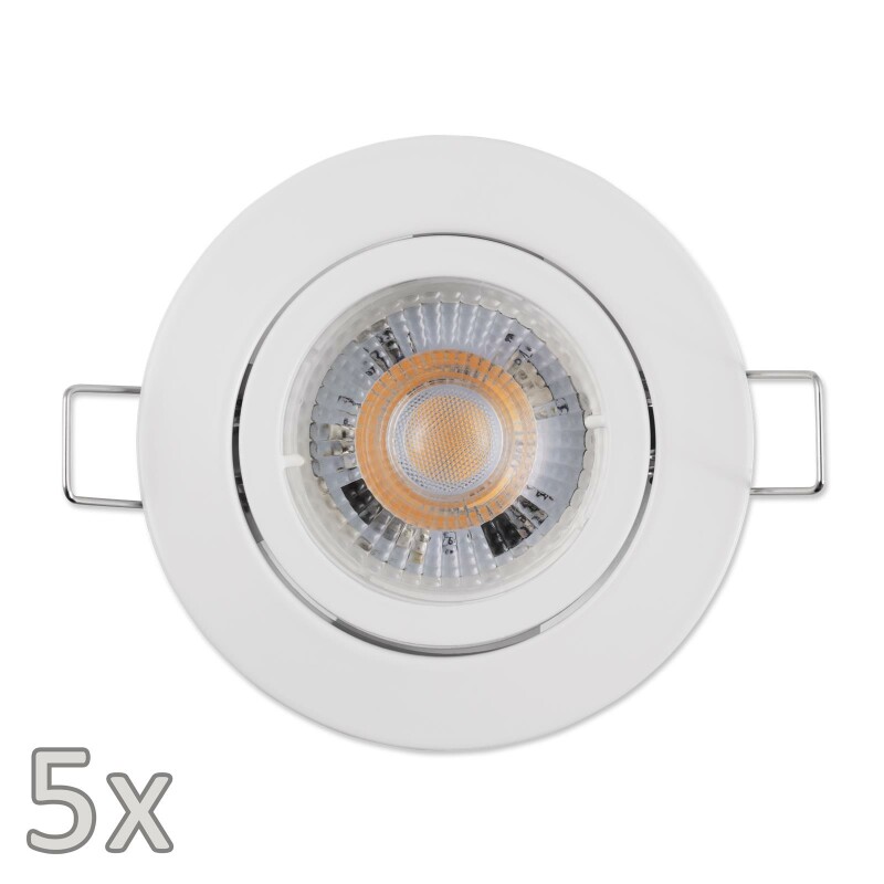 Einbauleuchten Set Mcshine 5xrahmen 5xled Modul 5w 400lm 230v Weiß Gün